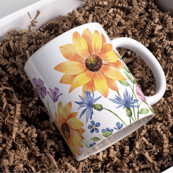 house of threads | Dining | Handmade Spring Garden Coffee Cup New 5oz ...